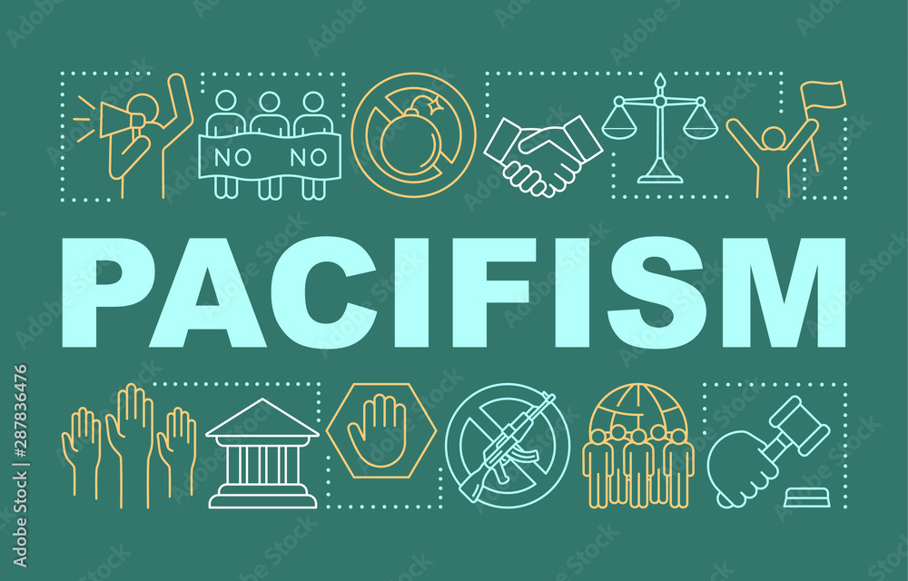 Pacifism word concepts banner. Peace movement presentation, website ...