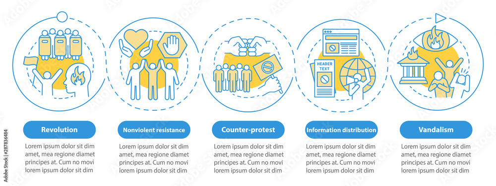 Civil unrest vector infographic template. Business presentation design ...