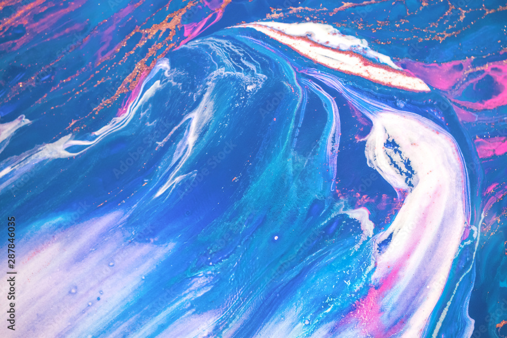 Abstract created using the technique of liquid acrylic. Macro ...