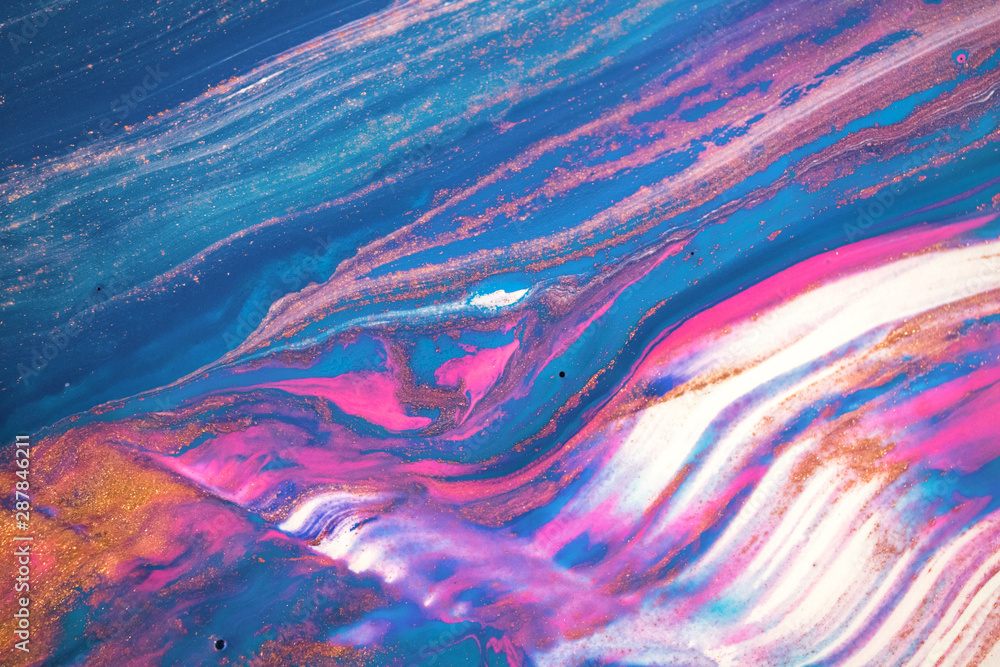 Abstract created using the technique of liquid acrylic. Macro ...