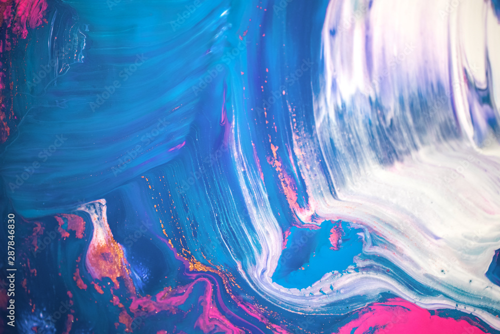 Abstract created using the technique of liquid acrylic. Macro ...