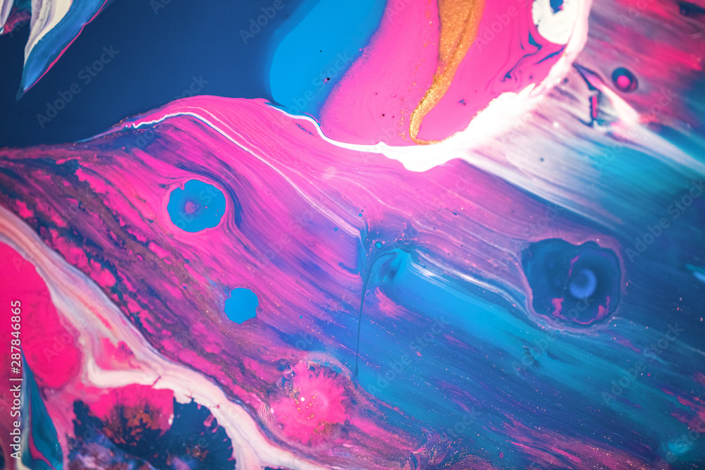 Abstract created using the technique of liquid acrylic. Macro ...