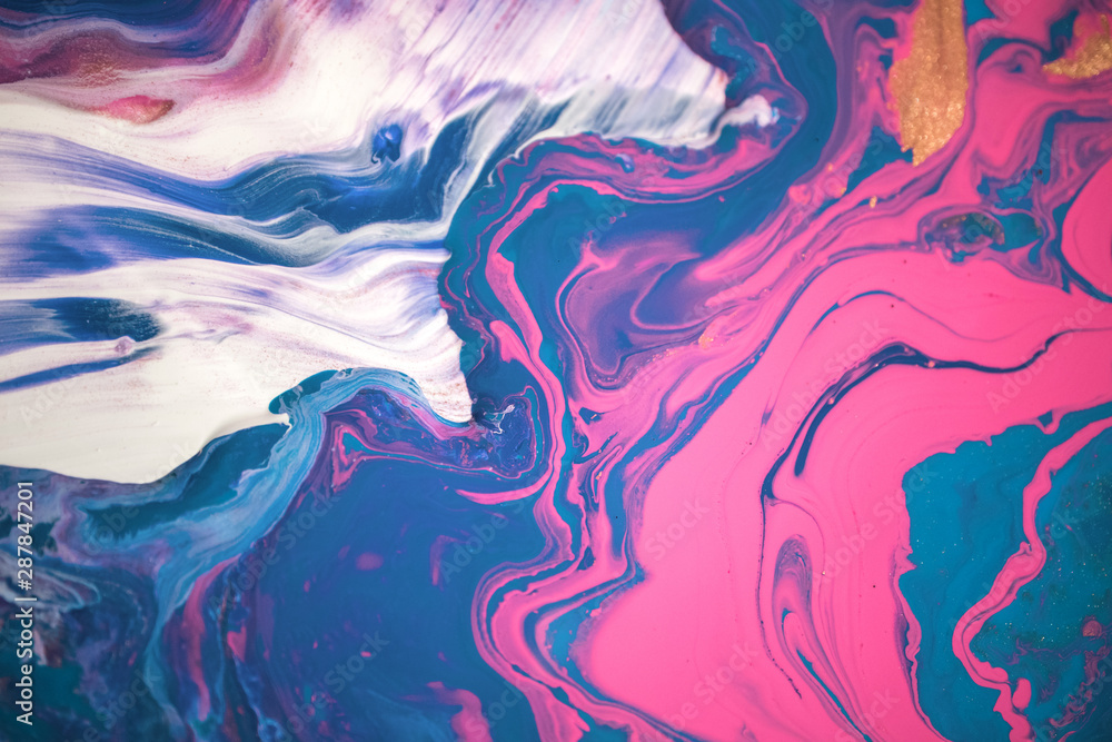 Abstract created using the technique of liquid acrylic. Macro ...