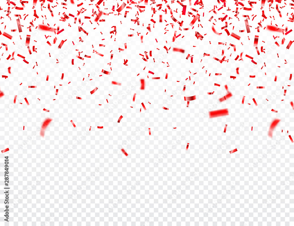 Christmas, Valentines day red confetti on transparent background ...