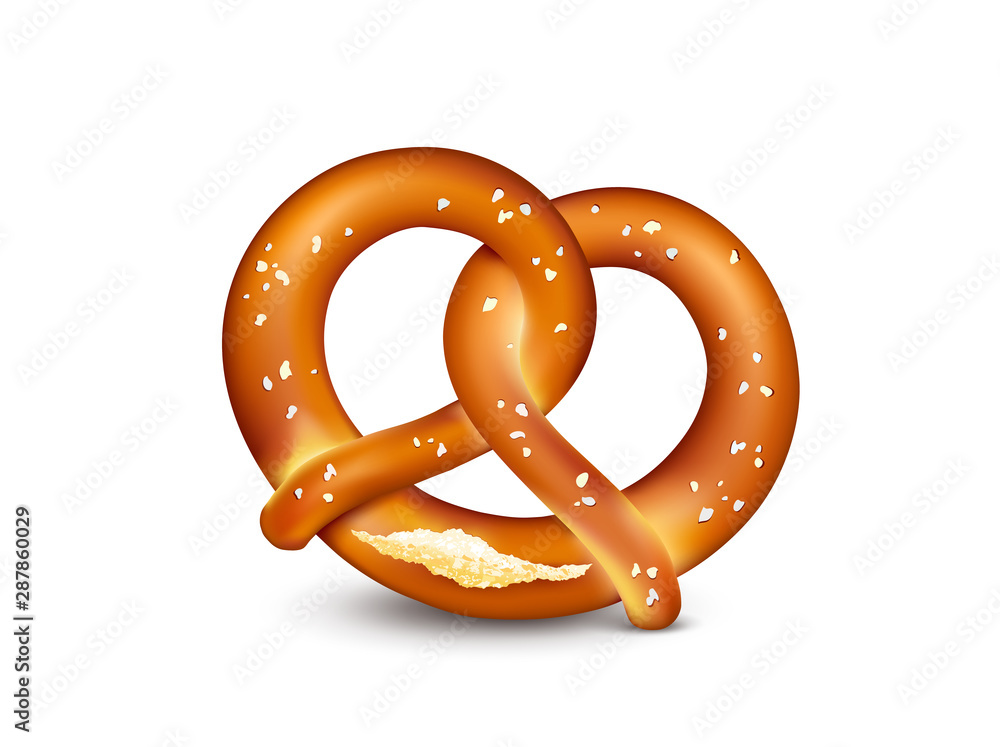 Brezel, Laugenbrezel, Salzbrezel, Laugenbrezel oder Brezn, Vektor ...