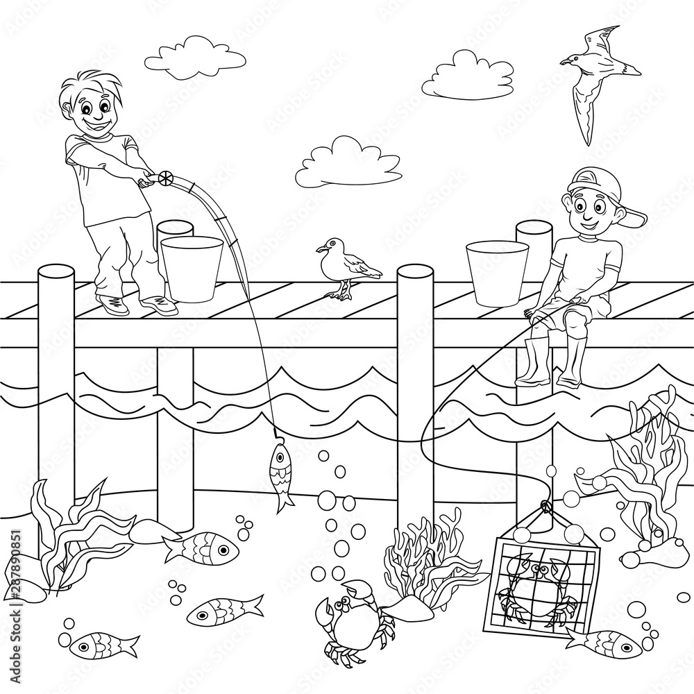 Ocean Clipart For Kids Black And White