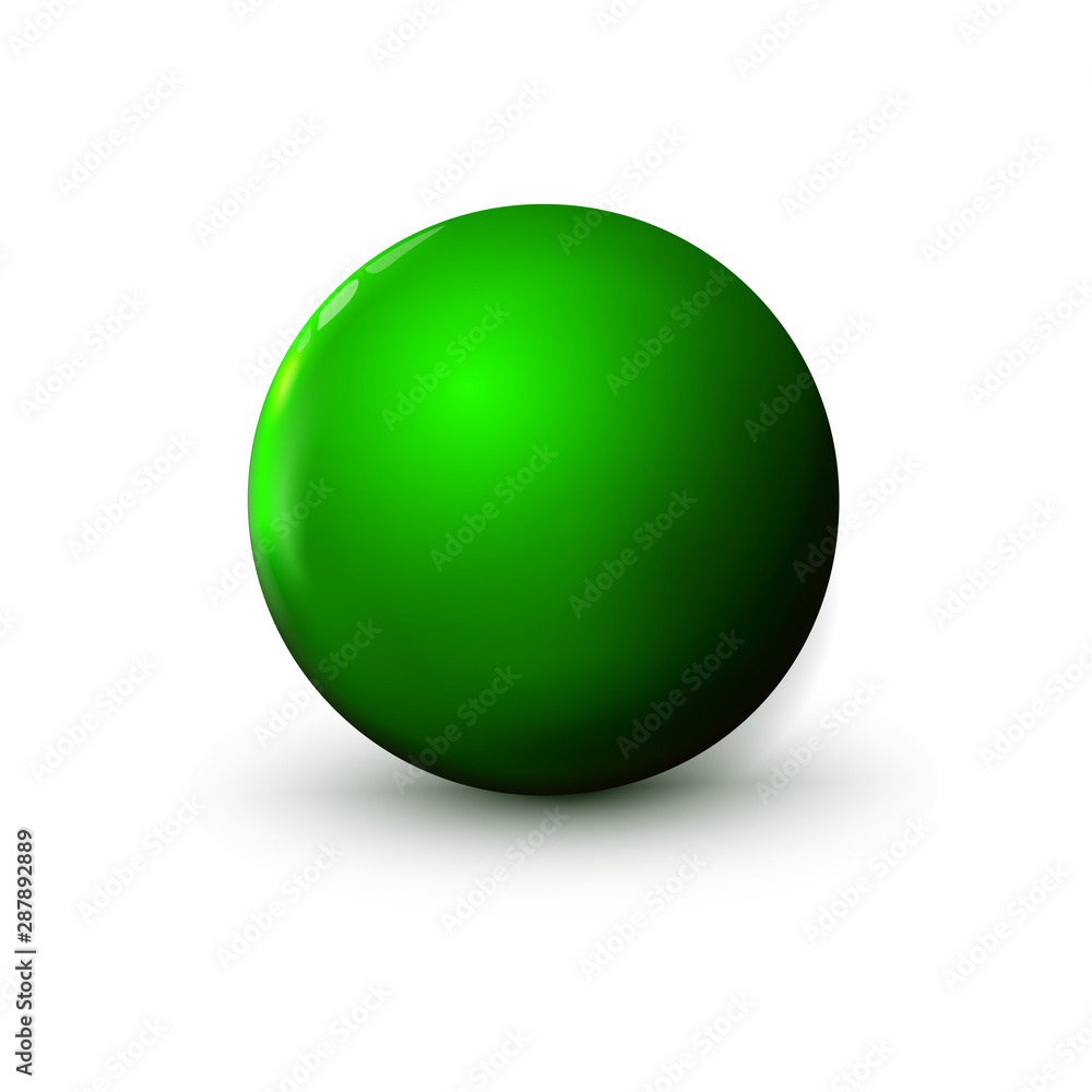 Sphere, green ball. Mock up of clean round the realistic object, orb ...
