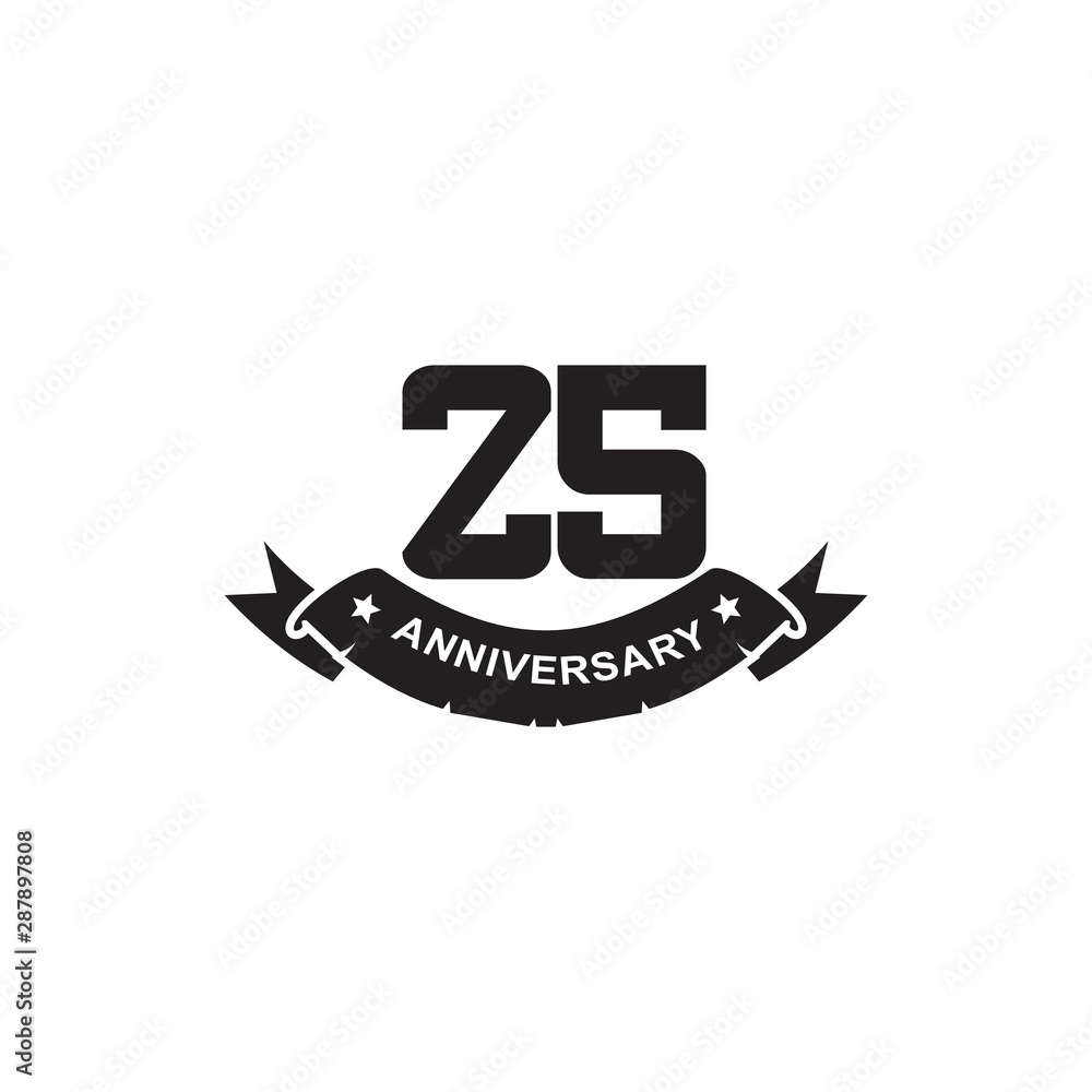 25th years anniversary logo design vector template Stock Vector | Adobe ...