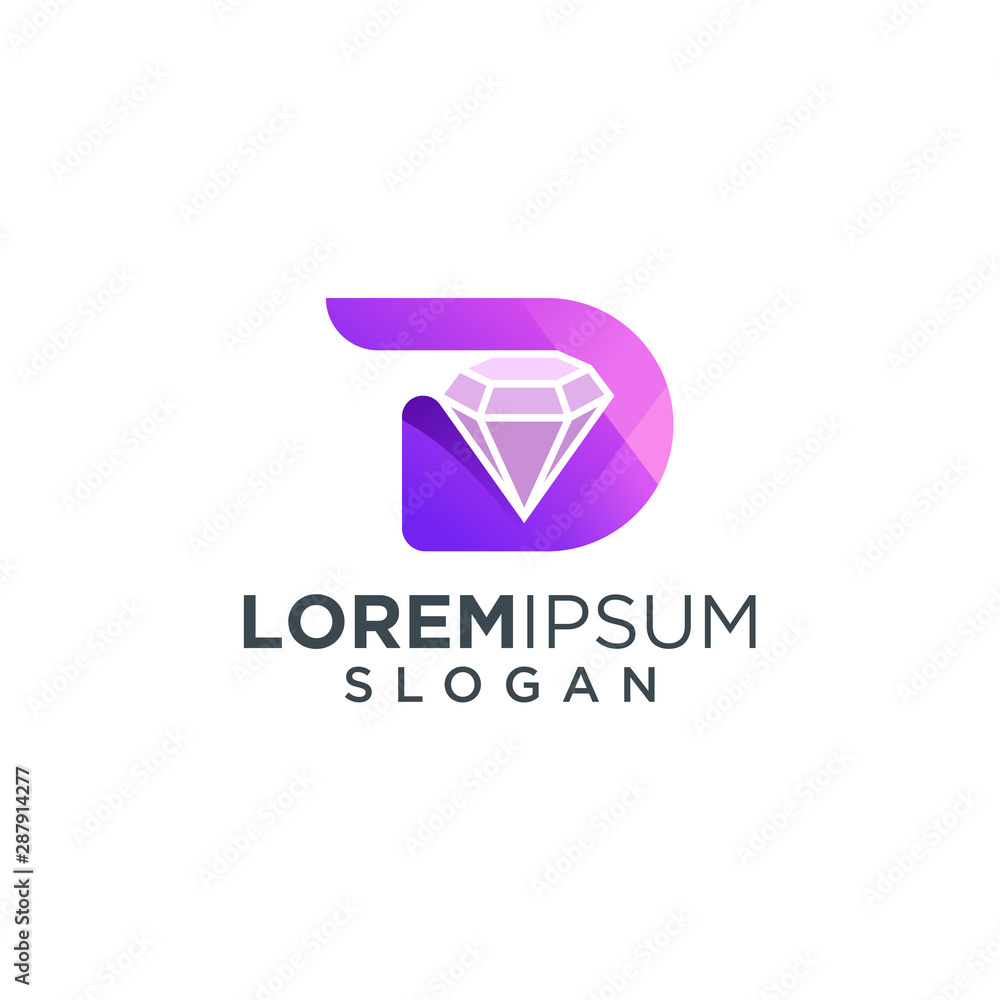 letter D Diamond logo design vector illustration Stock Vector | Adobe Stock