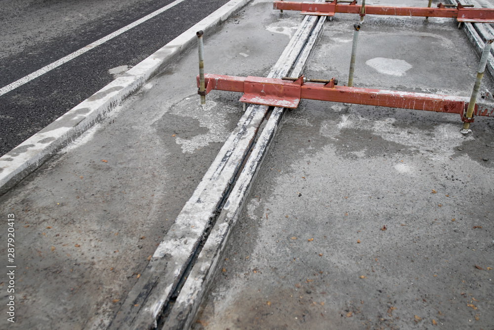 Repair of the railway tram line. Installation of new modern silent ...