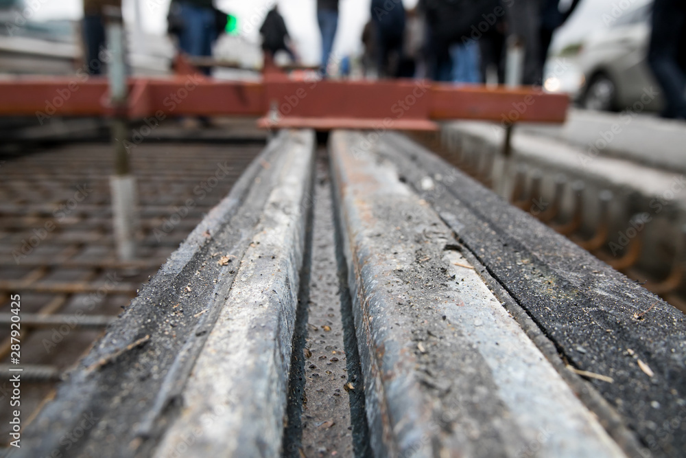 Repair of the railway tram line. Installation of new modern silent ...