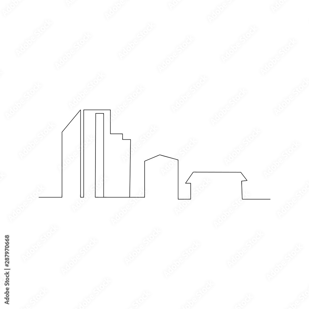 continuous line drawing of house. isolated sketch drawing of house line ...