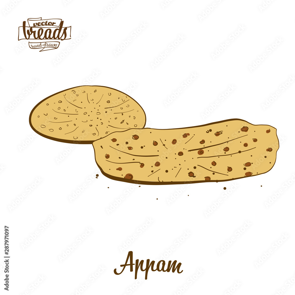 Colored drawing of Appam bread Stock Vector | Adobe Stock