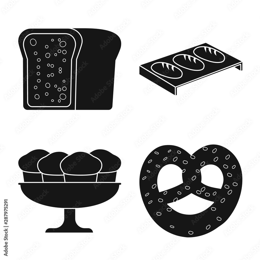 Vector design of bakery and natural logo. Set of bakery and product ...