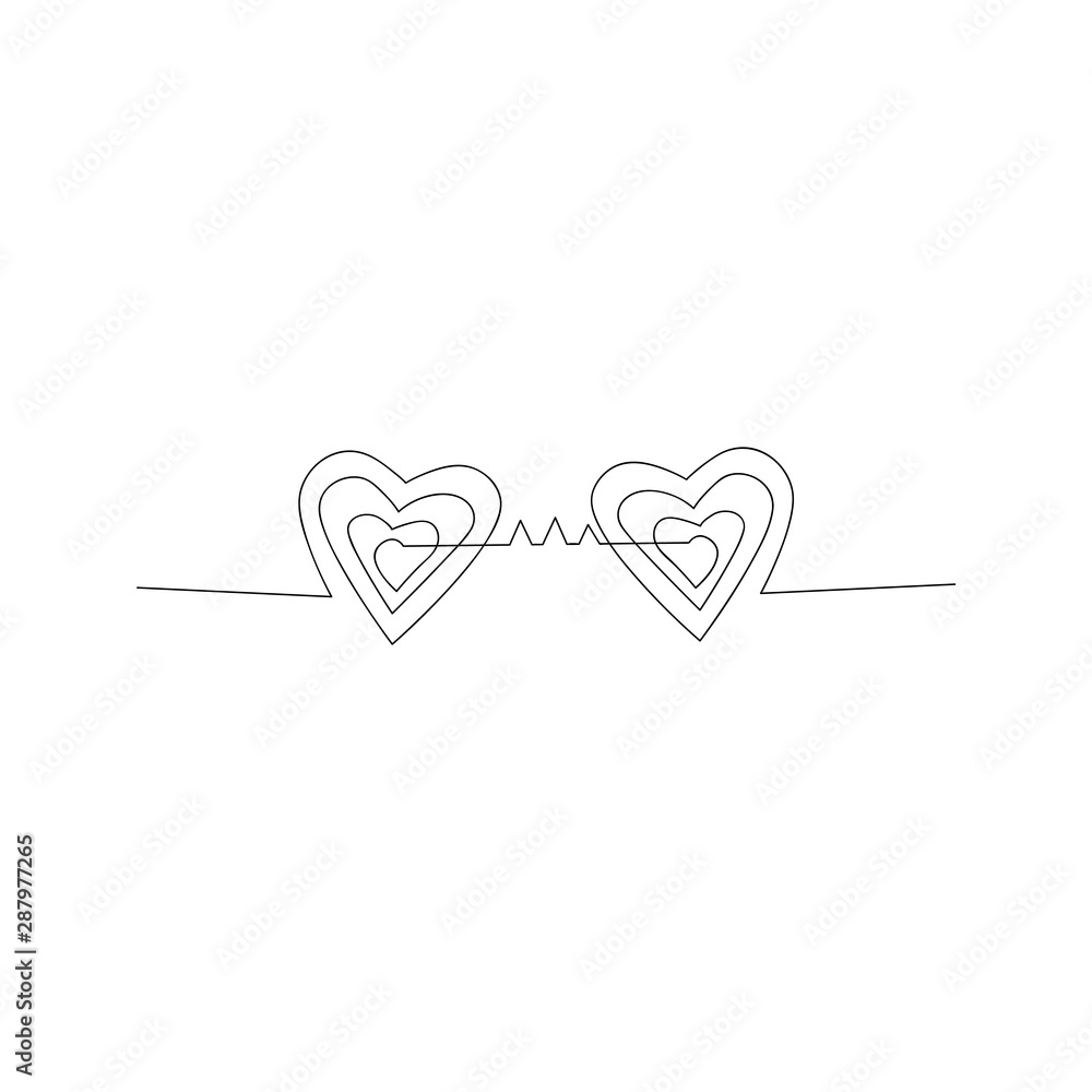 continuous line drawing of love. isolated sketch drawing of love line ...