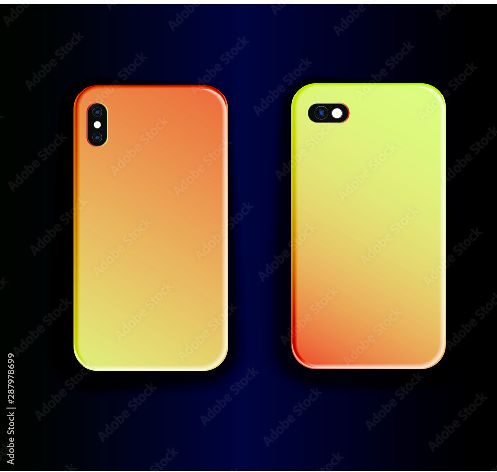 Collection of orange and yellow gradient print designs for smartphone ...