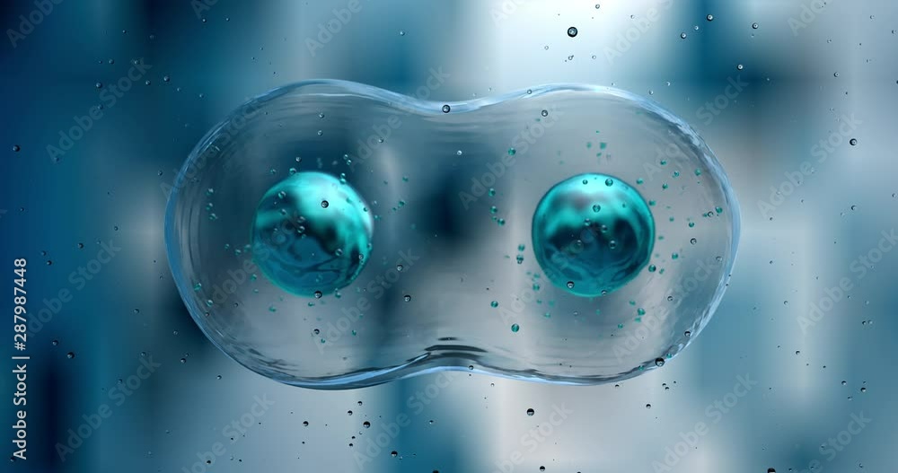 Slow motion macro of micro hi tech cells molecules reproduction ...