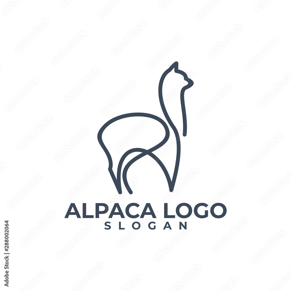 ALPACA LINE LOGO Stock Vector | Adobe Stock