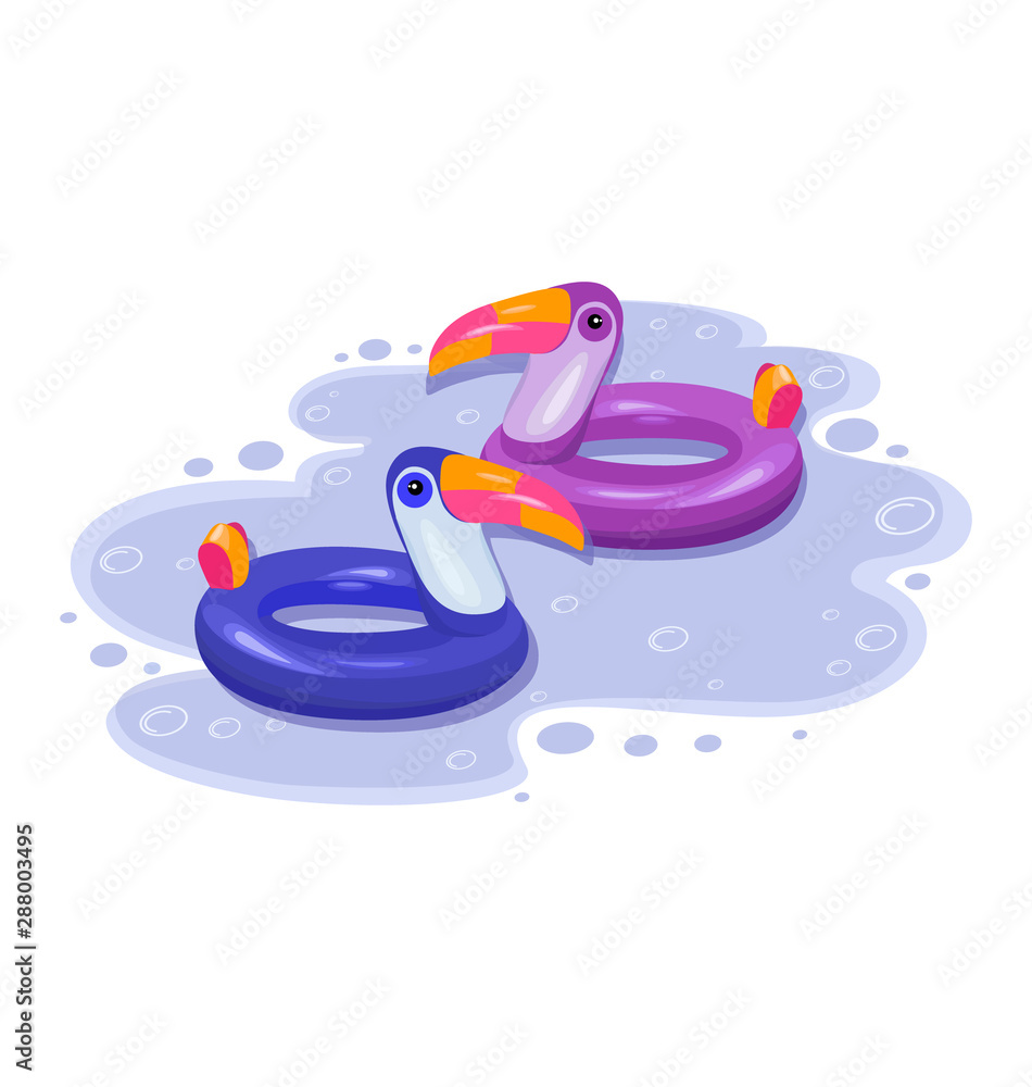 Toucan. Two inflatable toucans, tropical bird shape inflatable swimming ...