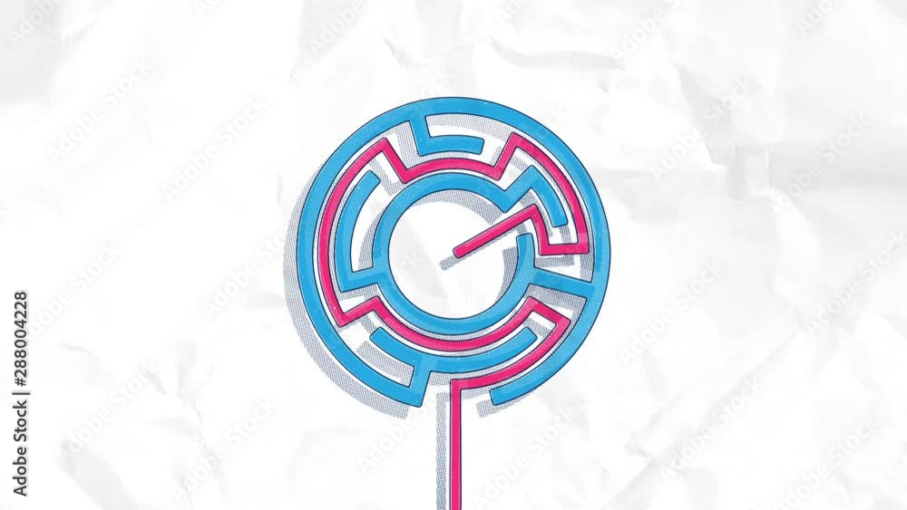 Hand Drawn Problem Solving Maze Animation. Textured Jittery Low Frame ...