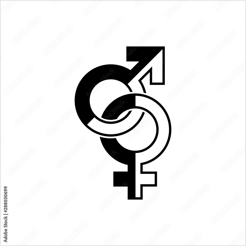 Gender Symbol Icon, Male Female Biological Sex Symbol Icon Stock Vector ...