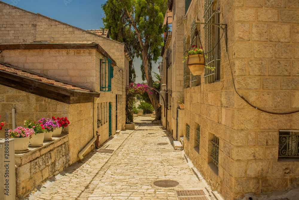 Jerusalem Israeli old street buildings landmark photography road empty ...