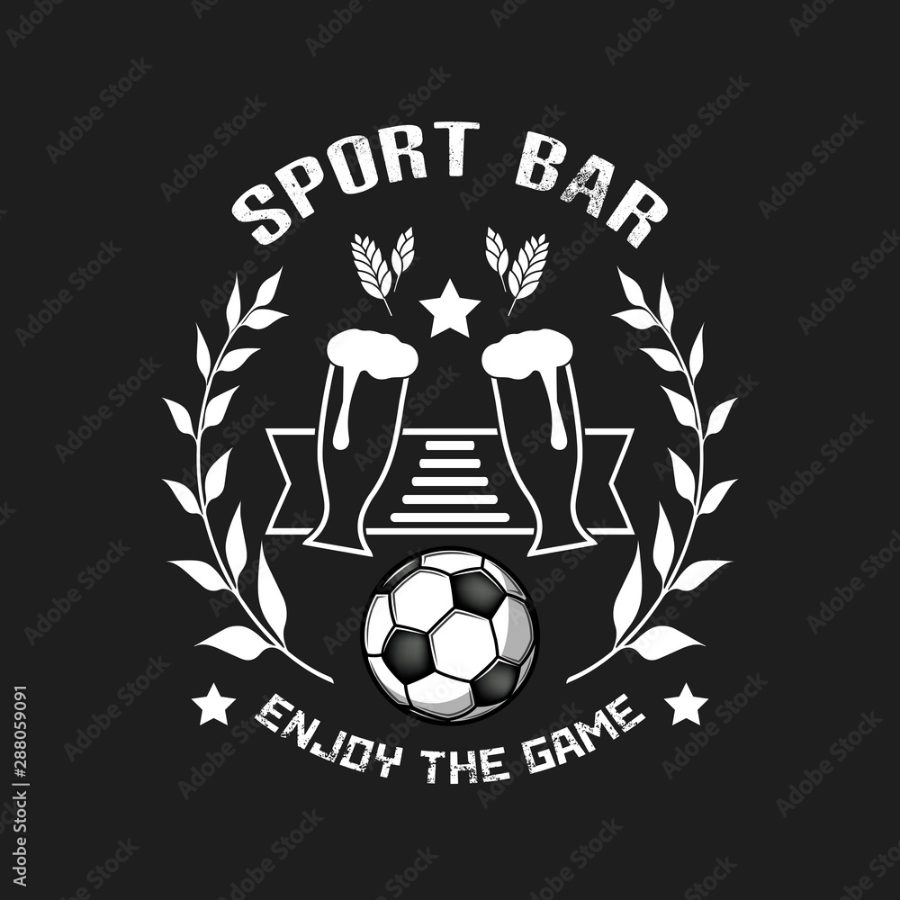 Logo soccer ball and beer glass Stock Vector | Adobe Stock