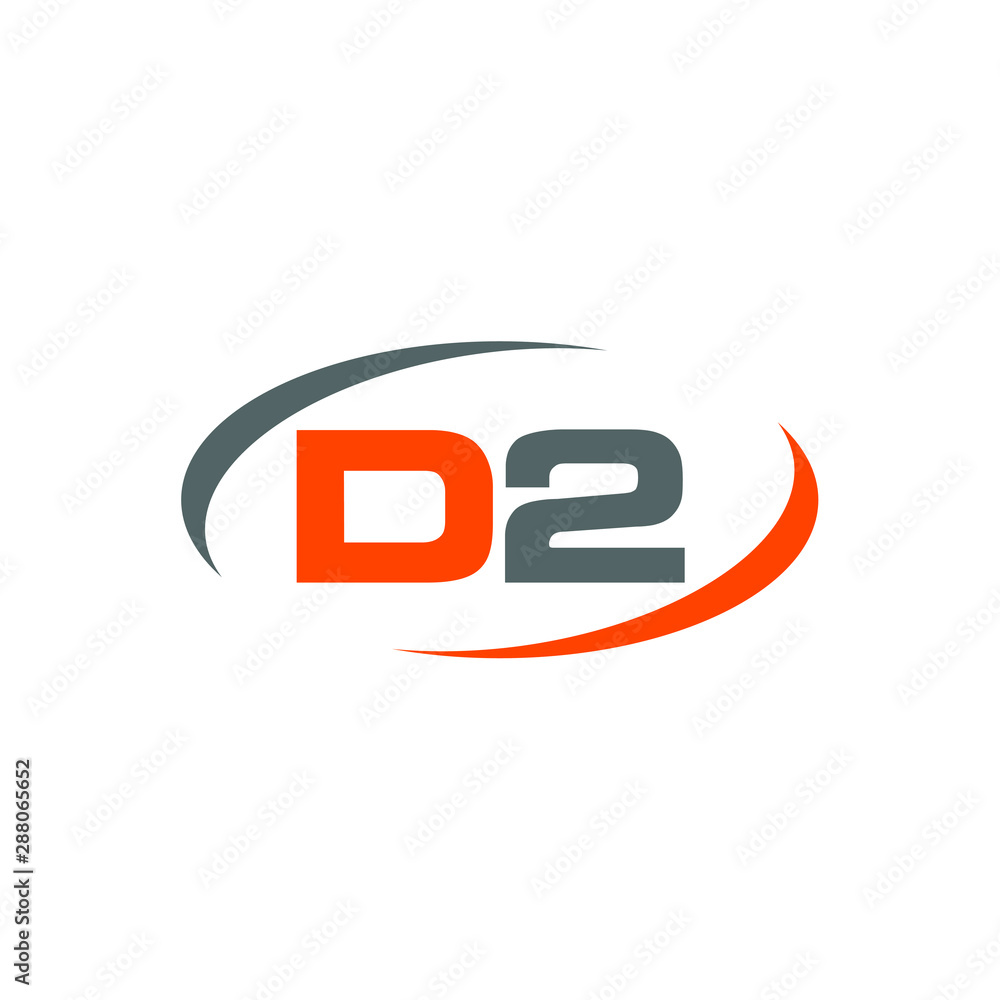 Letter D and Number 2 Logo. Swoosh Symbol. Icon Vector Eps 10. Stock ...