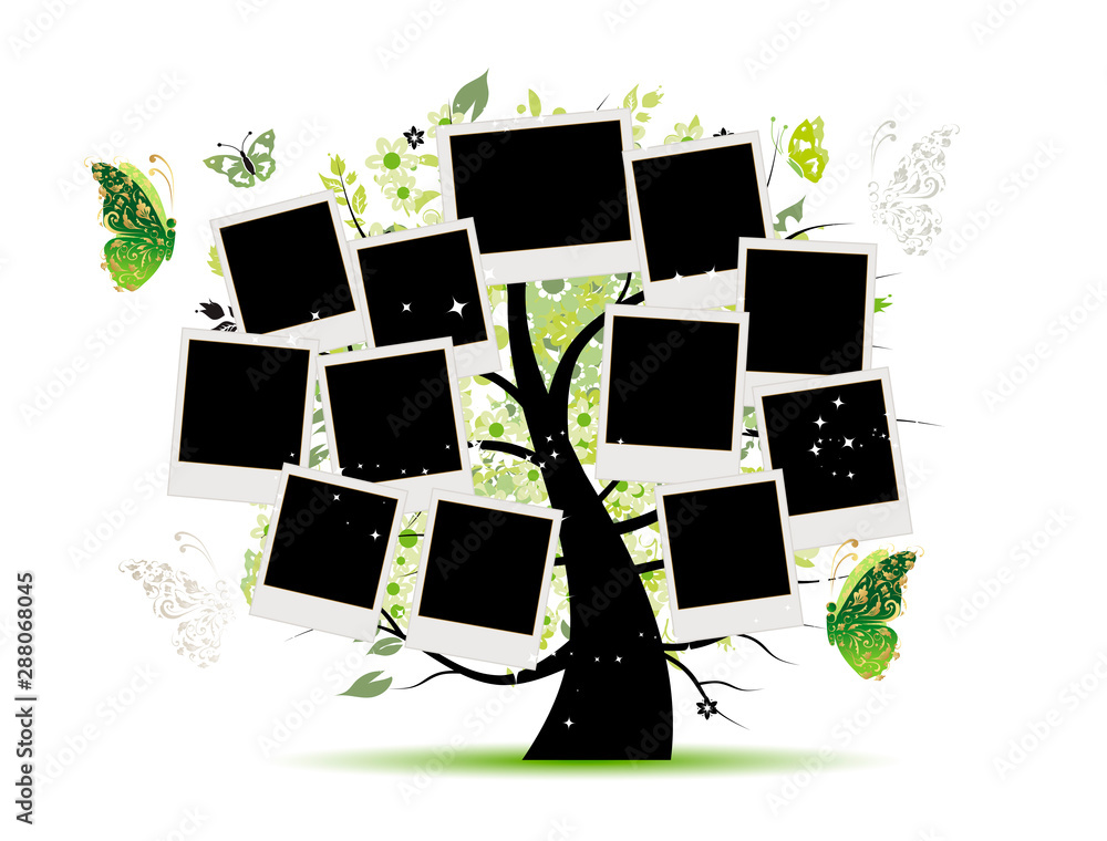 Family tree with photo frames for your design Stock Vector | Adobe Stock