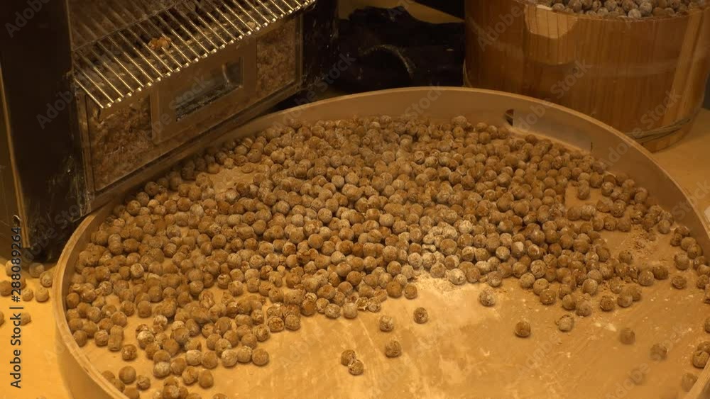 View of making TAPIOCA BALLS. It is for Taiwanese traditional drink ...