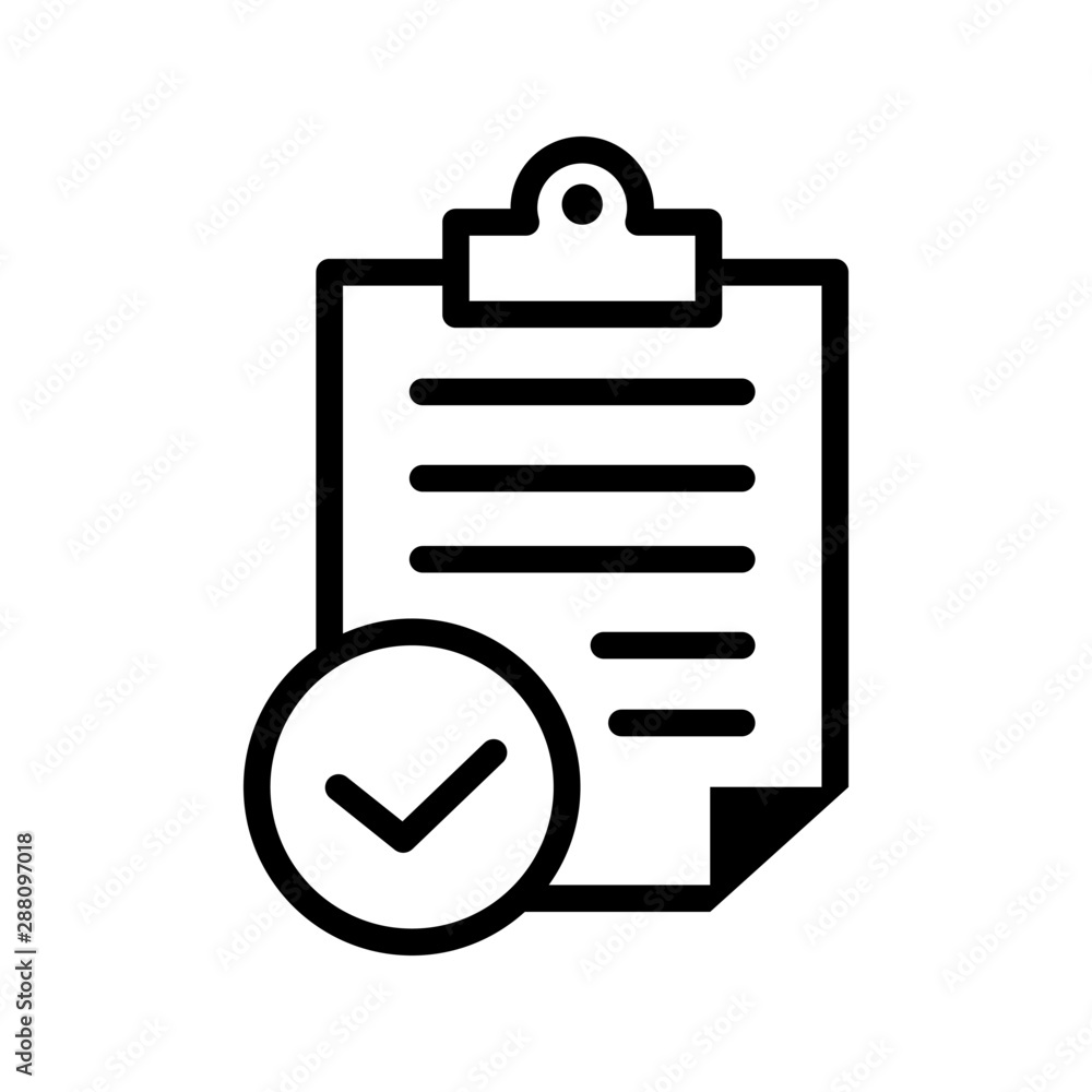 Compliance document vector icon. Approved process illustration symbol ...