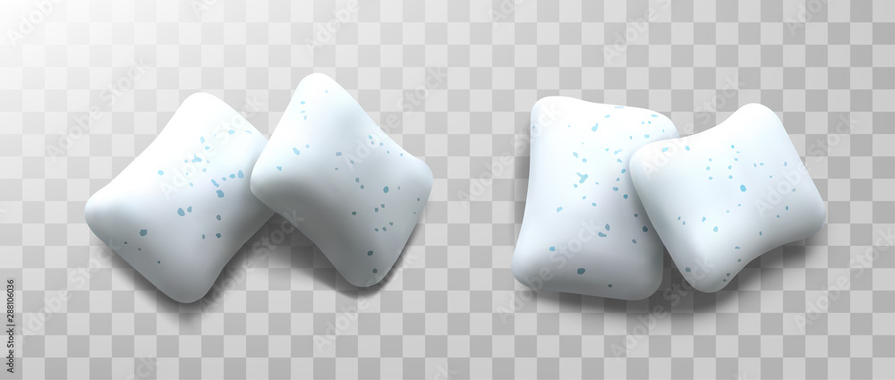Vector chewing gum isolated on transparent background. Realistic vector ...
