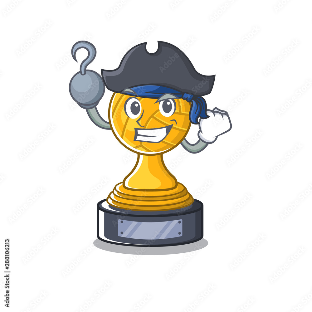 Pirate volleyball trophy isolated in the character Stock Vector | Adobe ...