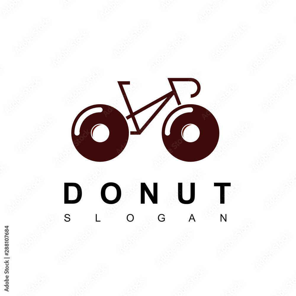 Donut Bike Logo Design Template Stock Vector | Adobe Stock
