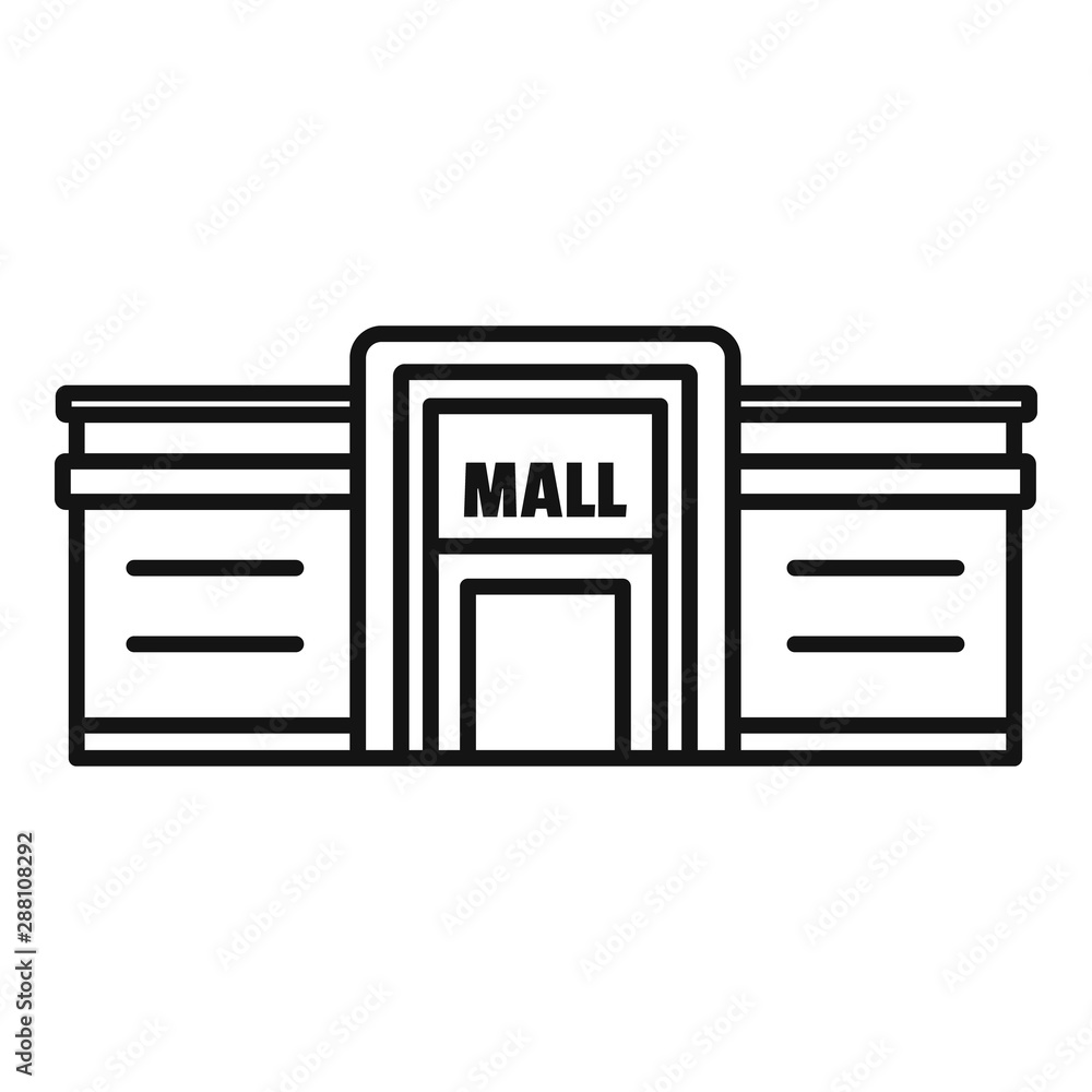 Shopping Mall Vector Black And White
