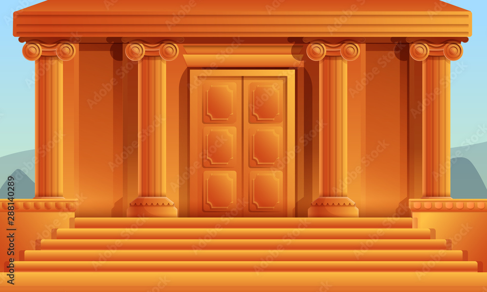 cartoon greek temple with columns, vector illustration Stock Vector ...
