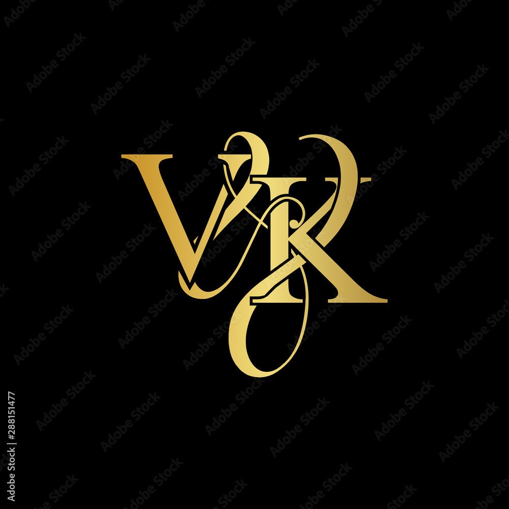 Alphabet V And K In Heart