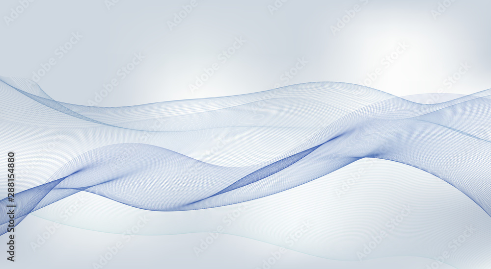 Poster Thin blue lines on a light background. Vector graphics – Wall ...