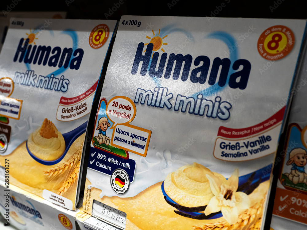 Humana Milk minis infant formula is seen on store shelf Stock Photo ...