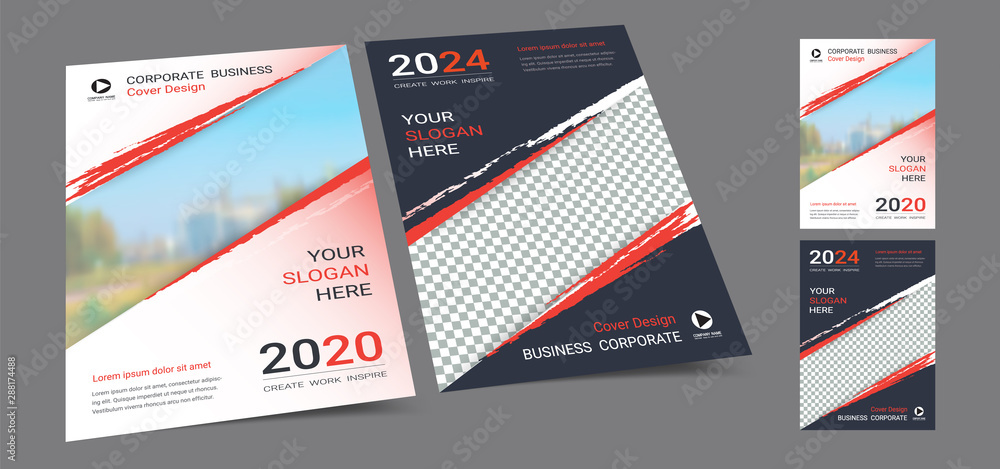 Poster cover book design template in A4 layout with space for photo ...