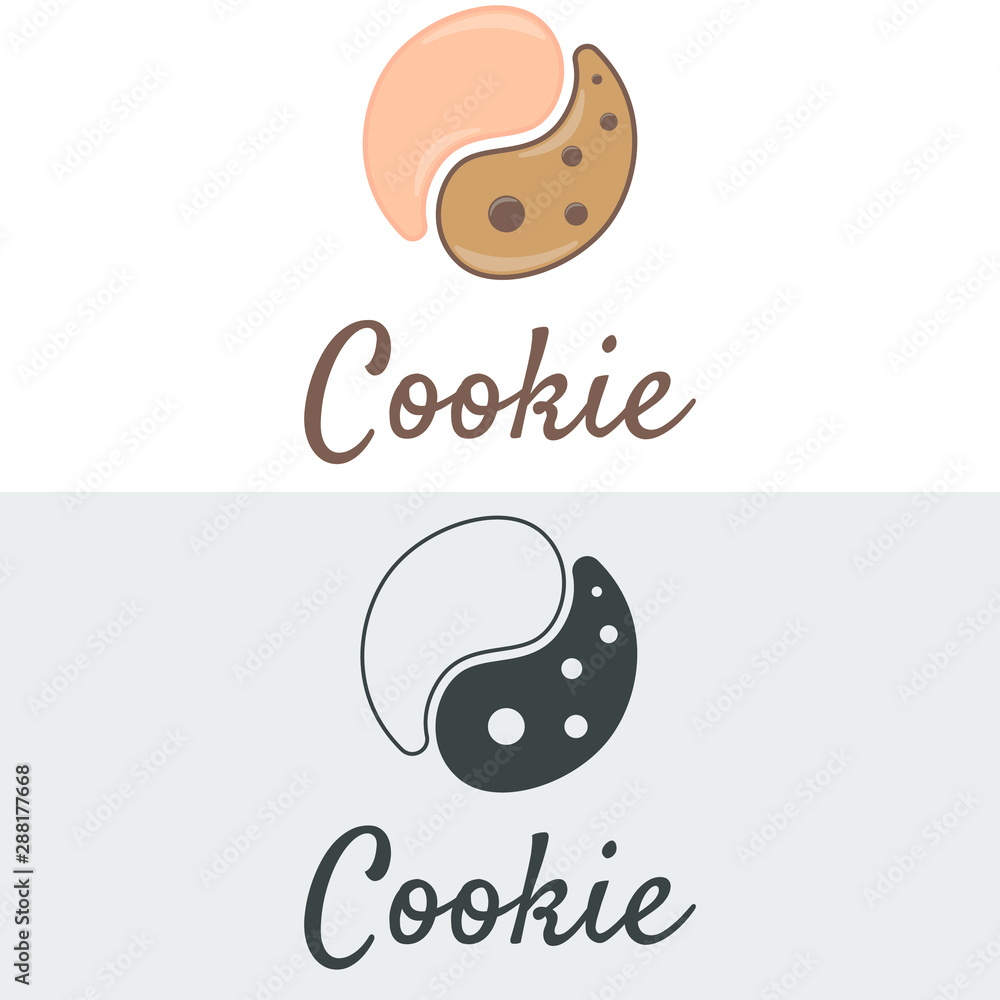 Cookie logo vector design, isolated logo in color and black. Stock ...