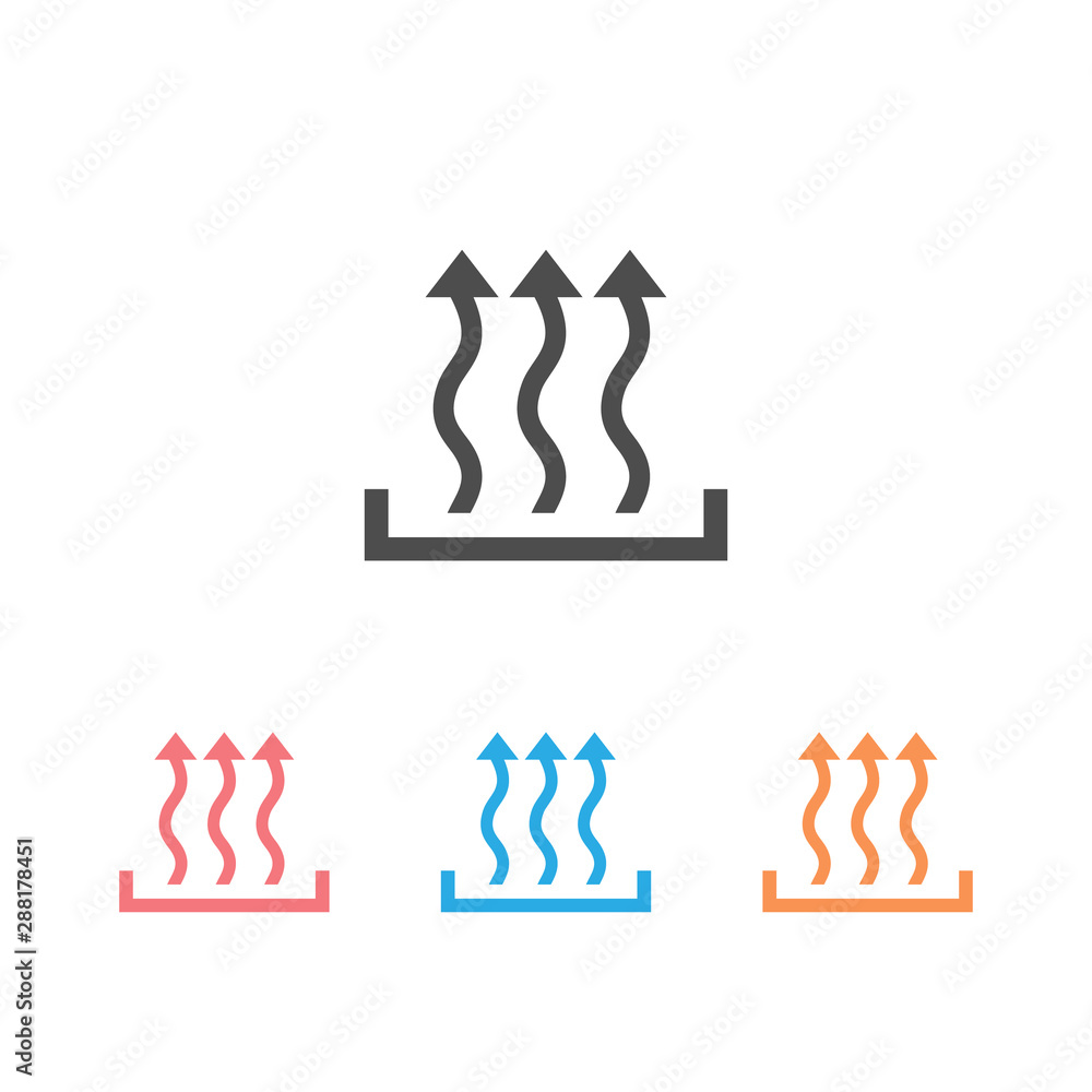 Heat icon set three arrow up concept. Stock Vector | Adobe Stock