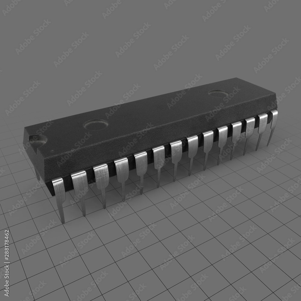 Large integrated circuit Stock 3D asset | Adobe Stock
