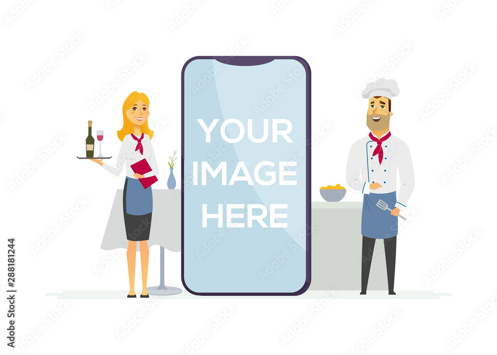 Restaurant staff - cartoon people characters isolated illustration ...