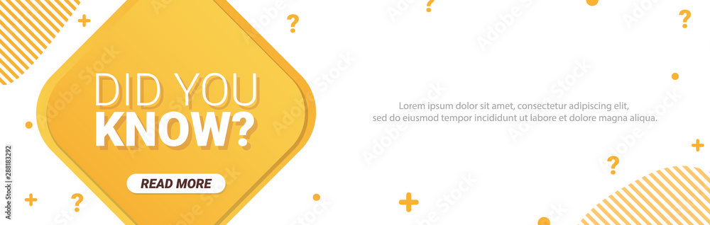 Did you know label. Banner or sticker with Interesting fact. Stock ...