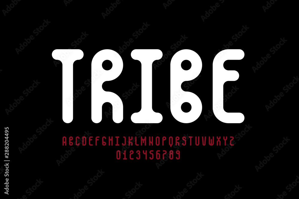 Poster Tribal style font design, alphabet letters and numbers ...