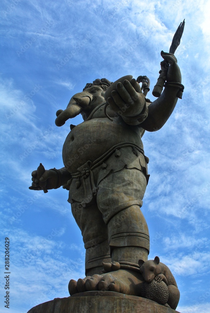 Ganesha, the largest in the world, 39 meters high. The hand holding ...