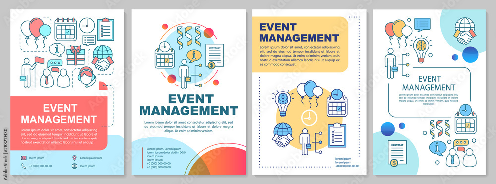Event management brochure template layout. Corporate events industry ...