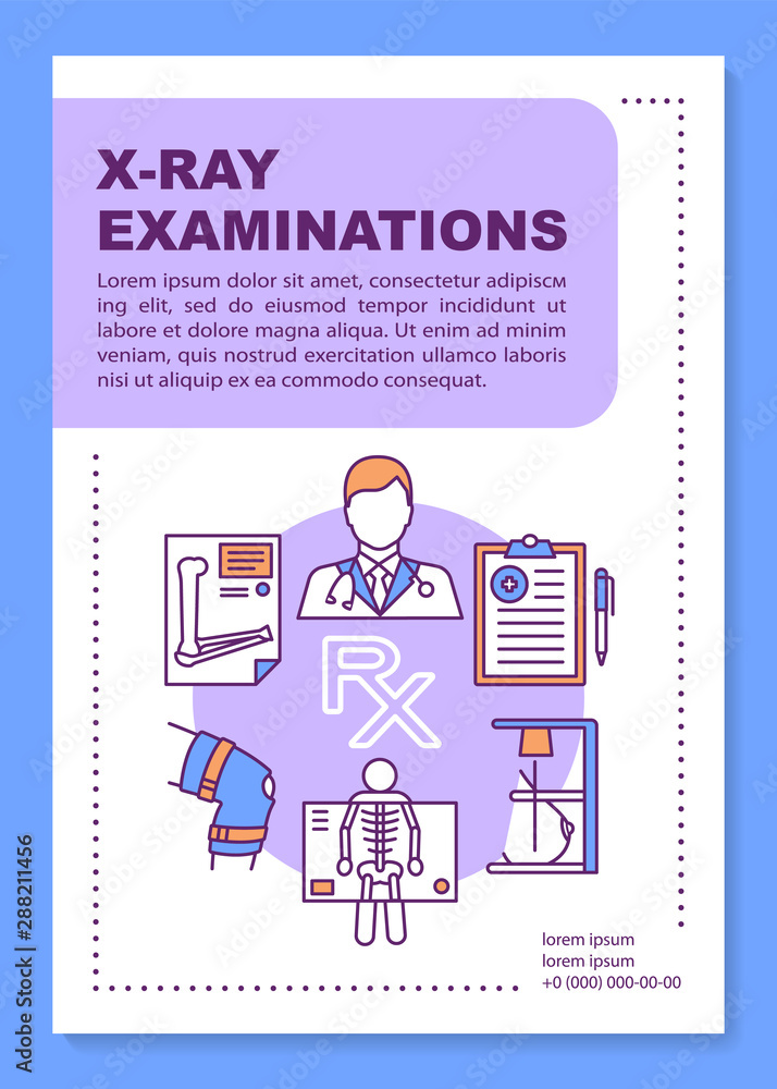 X-ray examination brochure template layout. Flyer, booklet, leaflet ...