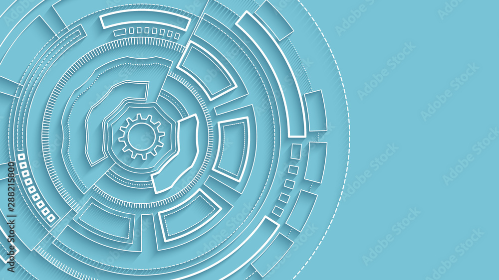 Gear wheel with circle. Futuristic mechanism design for business ...